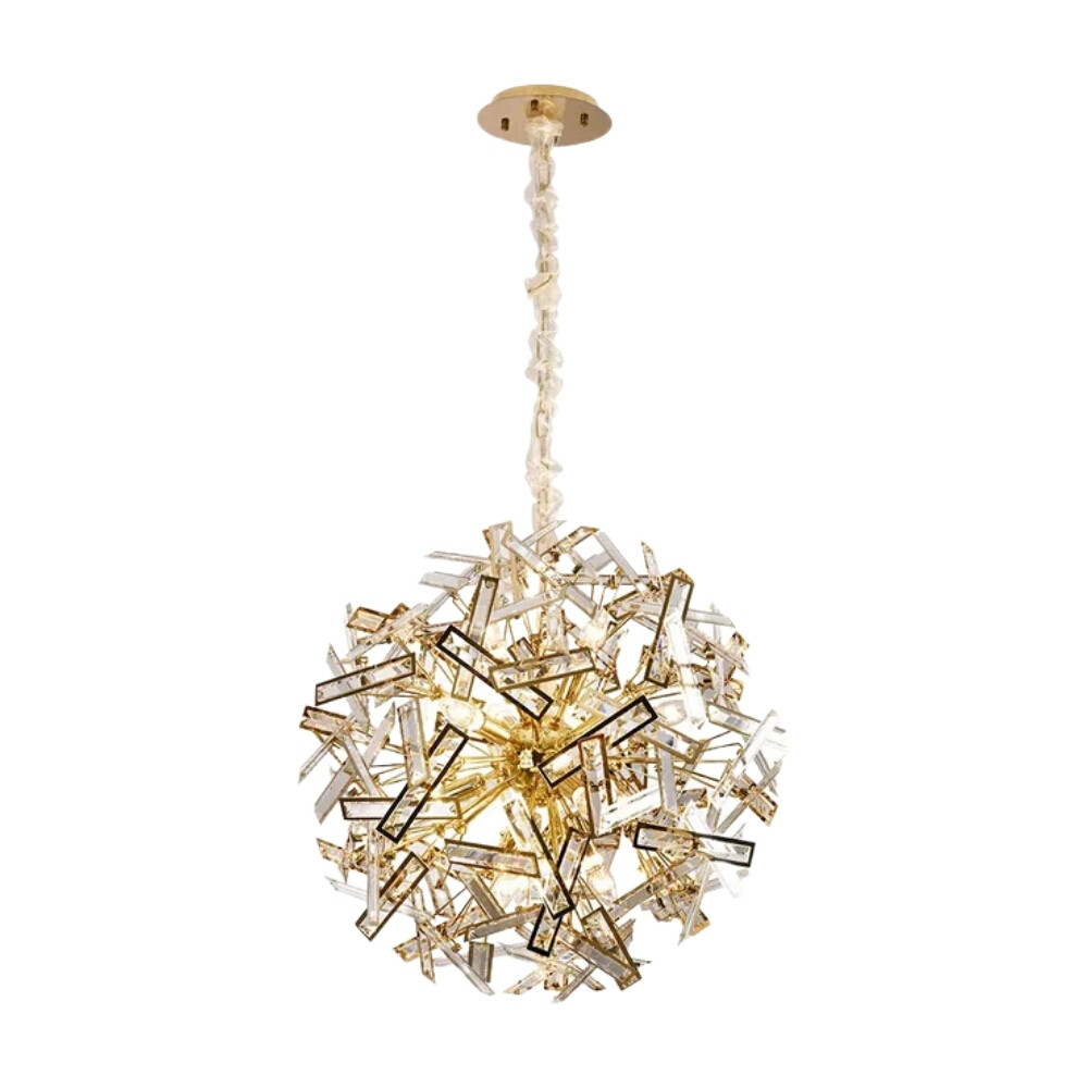 Caspian Gold Clear Crystal Ball Chandelier - Zest Lighting