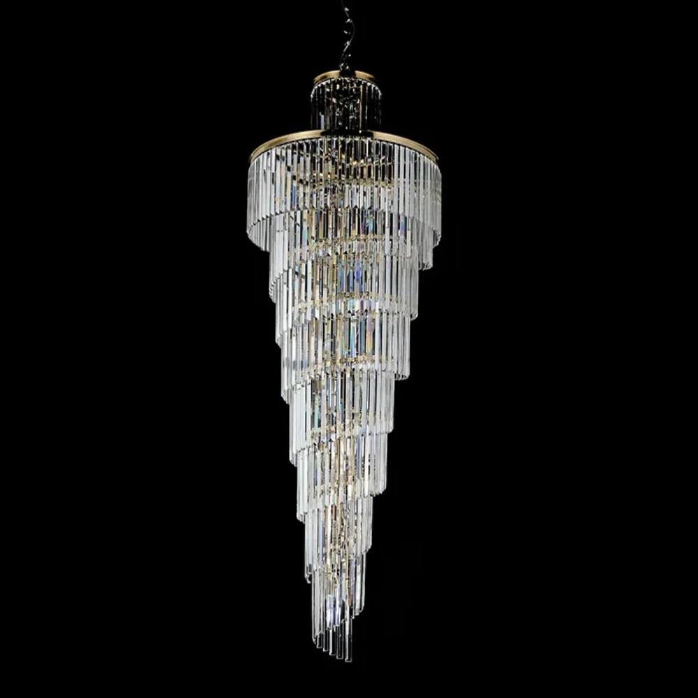 Recessed Spiral Crystal Chandelier Droplets Spiral Crystal Metal Light