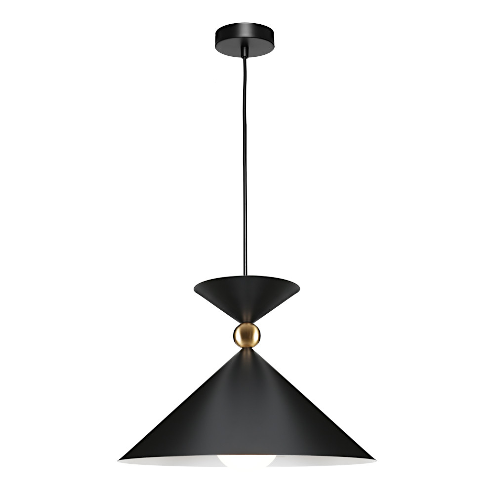 Krissy Black Gold Wide Cone Hourglass Pendant Light - Zest Lighting