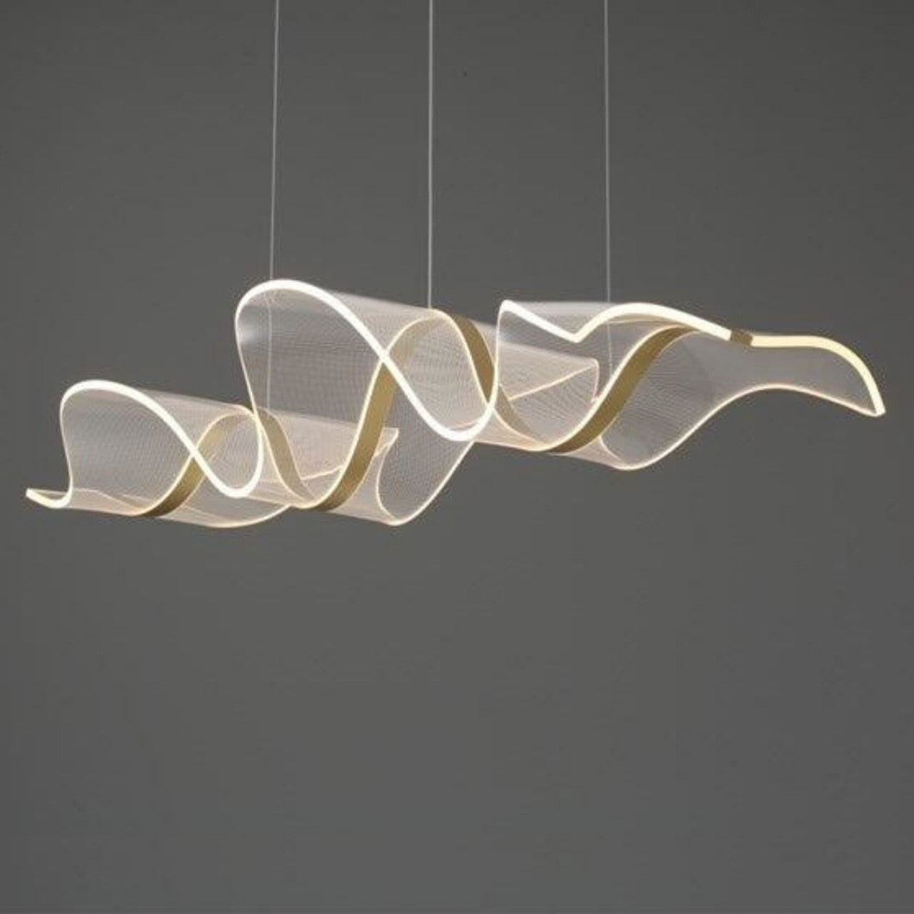 Golden Wave LED Pendant Chandelier - Zest Lighting