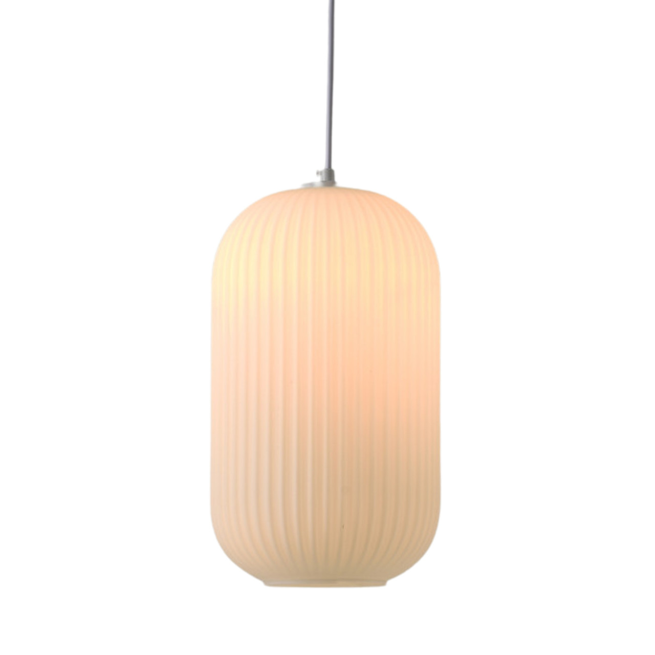 Holm Oval Ribbed Glass Pendant Light - Zest Lighting