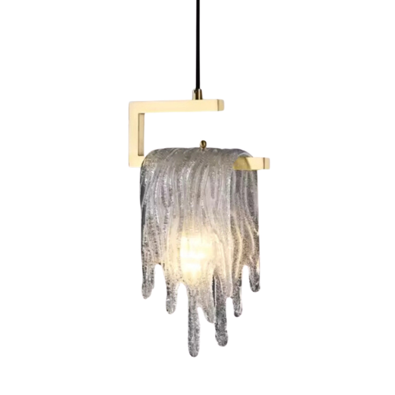 Sal Brass Melting Glass Feature Modern Pendant Light - Zest Lighting