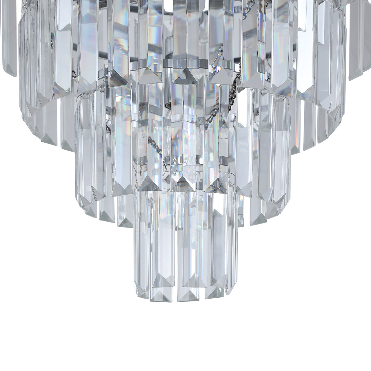 Four Drop Chrome Clear Crystal Close to Ceiling Light - Zest Lighting