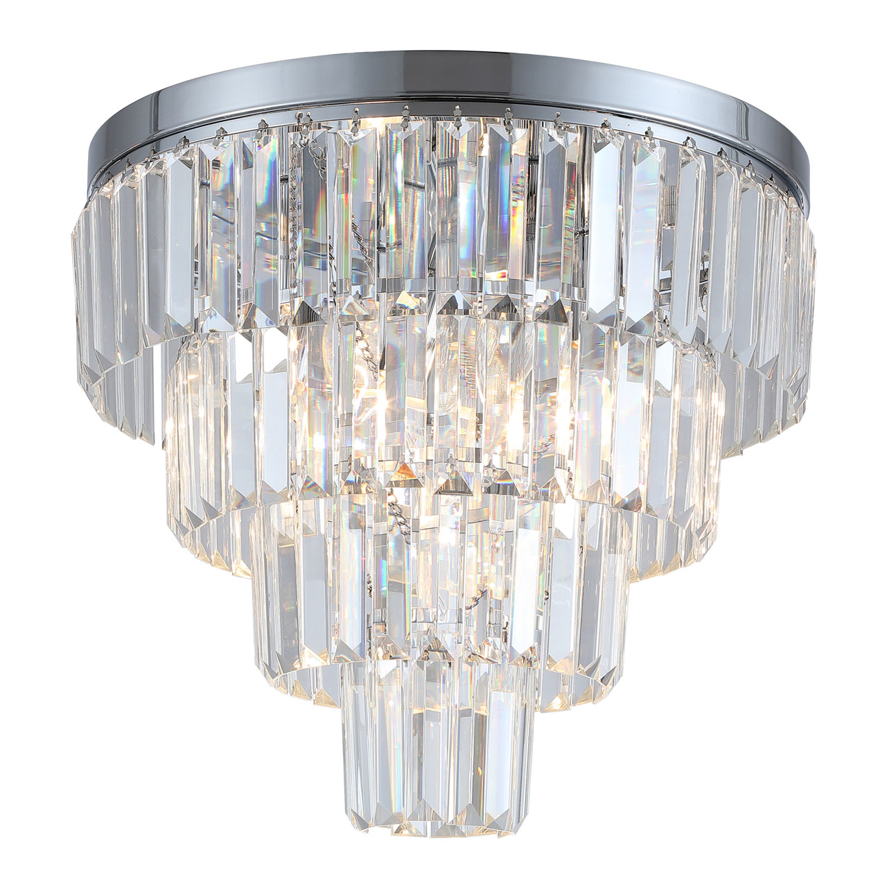 Four Drop Classic Chrome Clear Crystal Ceiling Light - Zest Lighting