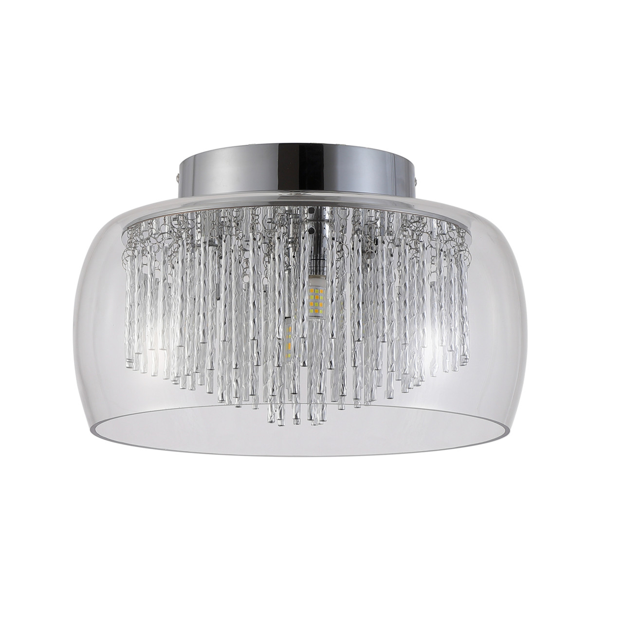 Sofi Chrome Glass Crystal Close to Ceiling Light - Zest Lighting