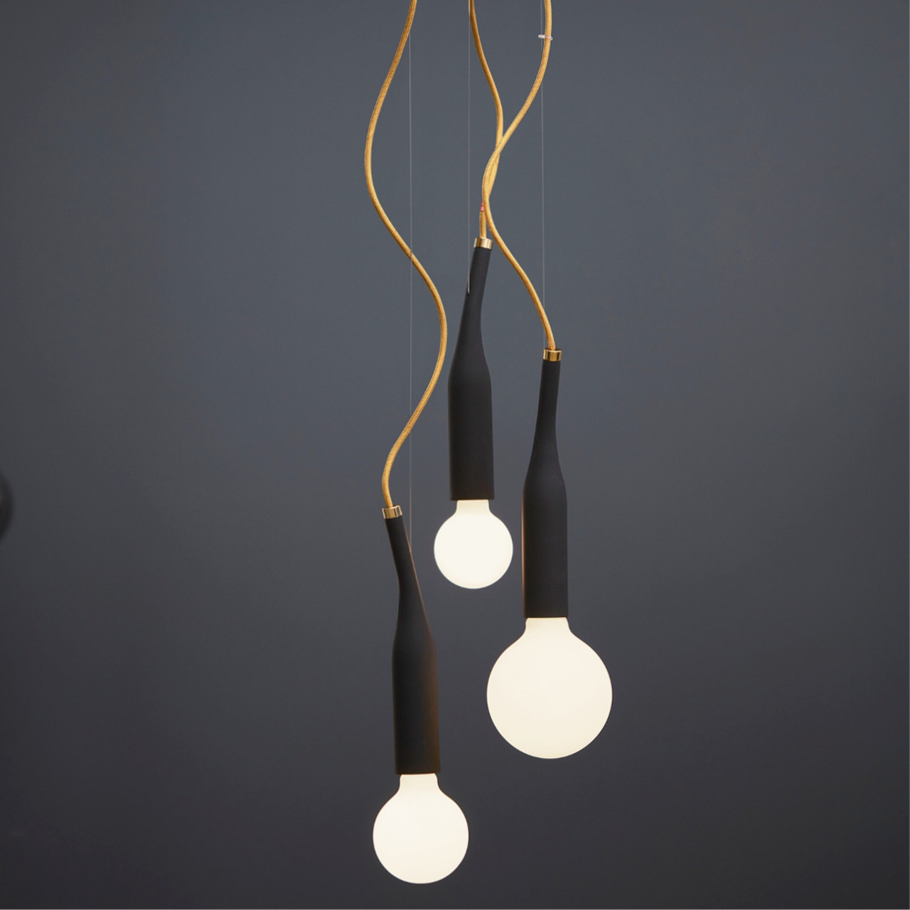 Flex Trio Gold Aluminium Gold Textile Cluster Pendant - Zest Lighting