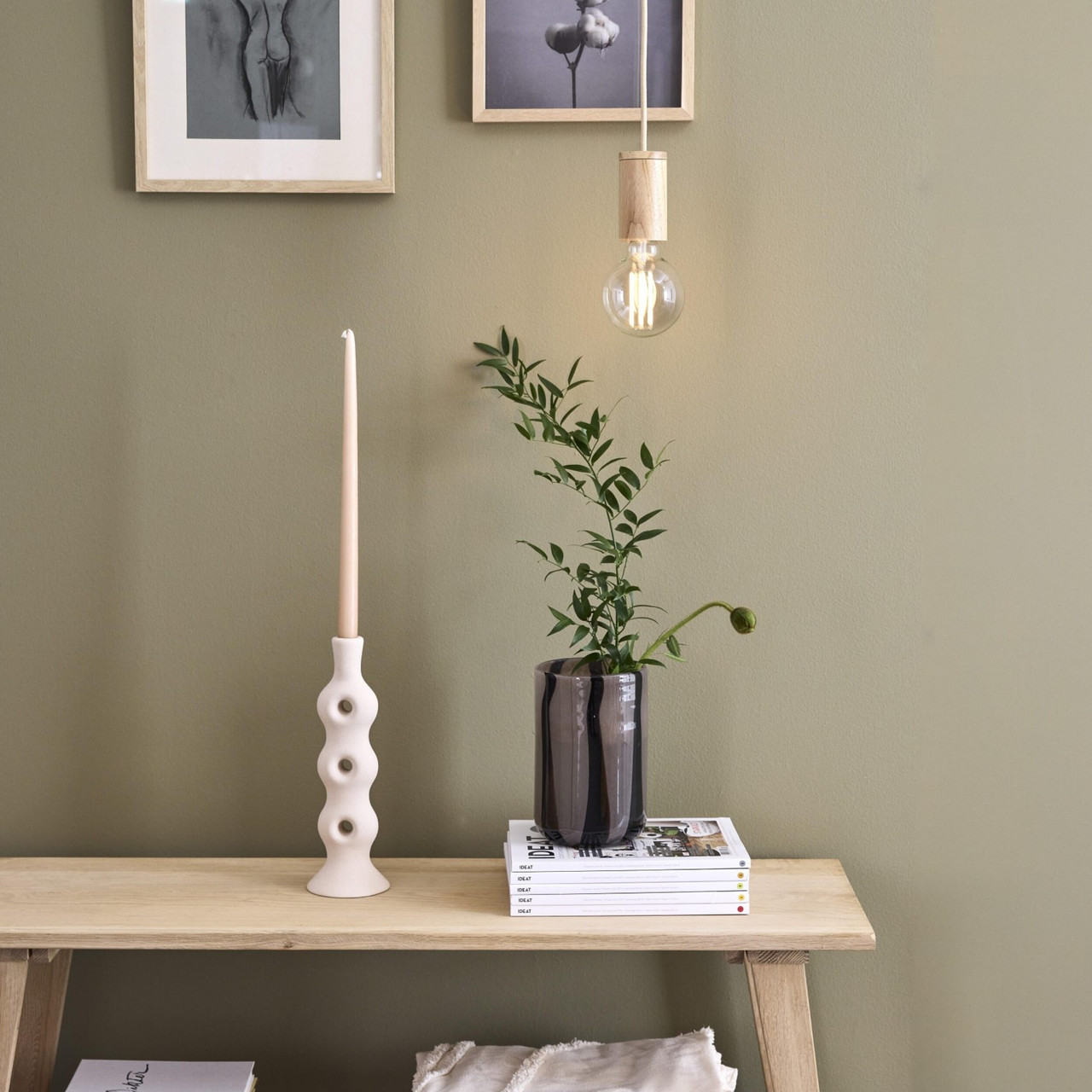 Oden Natural Oak Bulb Pendant Light - Zest Lighting