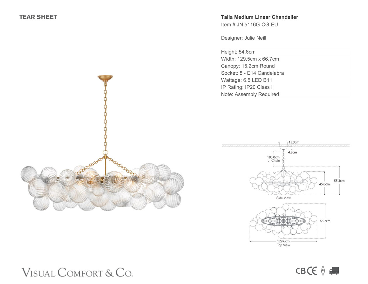 Talia Soft Swirled Glass Globes Gilded Short Linear Chandelier - Zest ...
