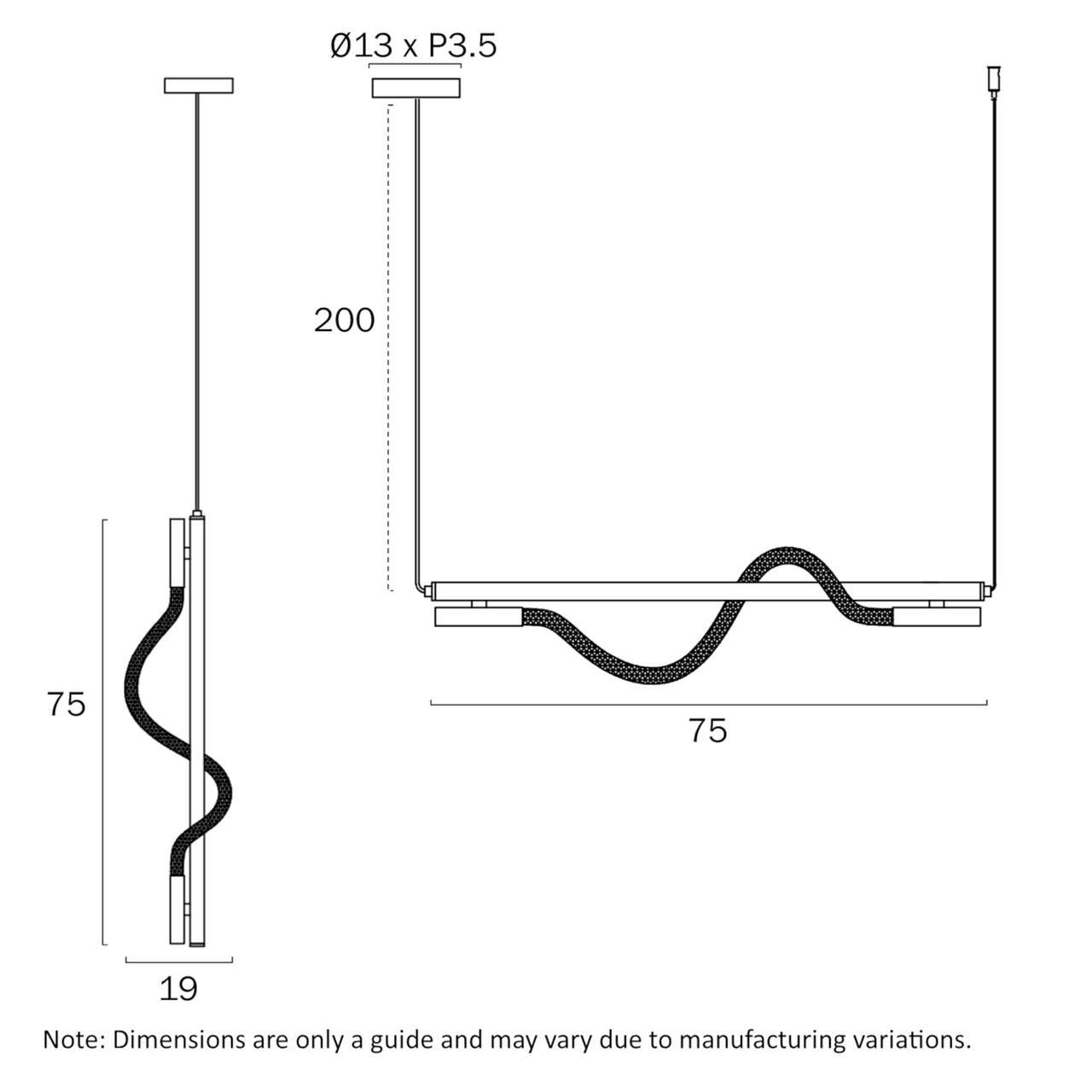 Taft Gun Metal LED Rope Convertible Pendant Light - Zest Lighting