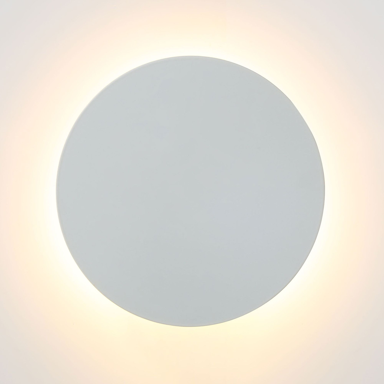 Maggie White Circular Wood Backlit 3CCT LED Wall Light - Zest Lighting