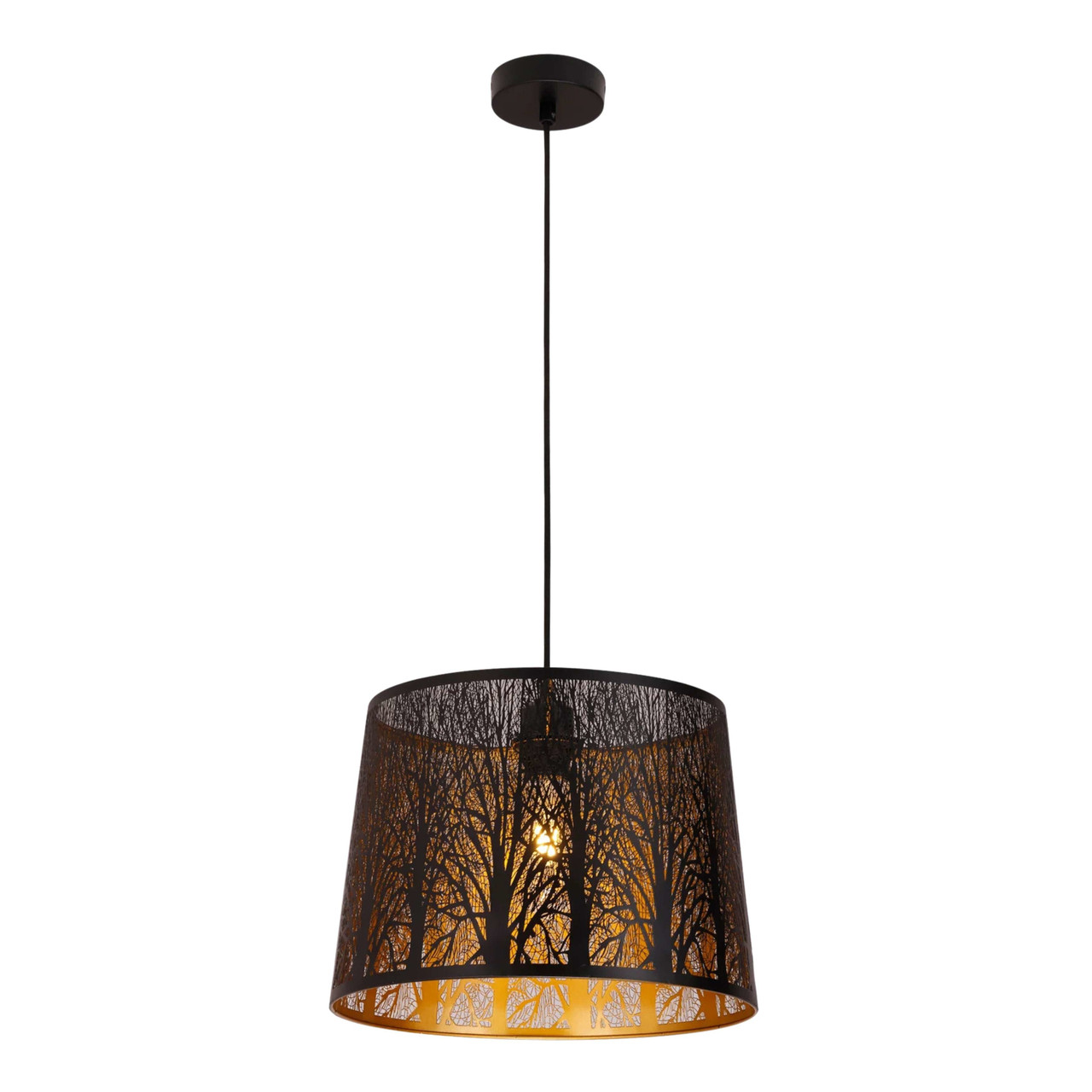 Ipil Black Tapered Laser Cut Pendant - Forest Trees - Zest Lighting