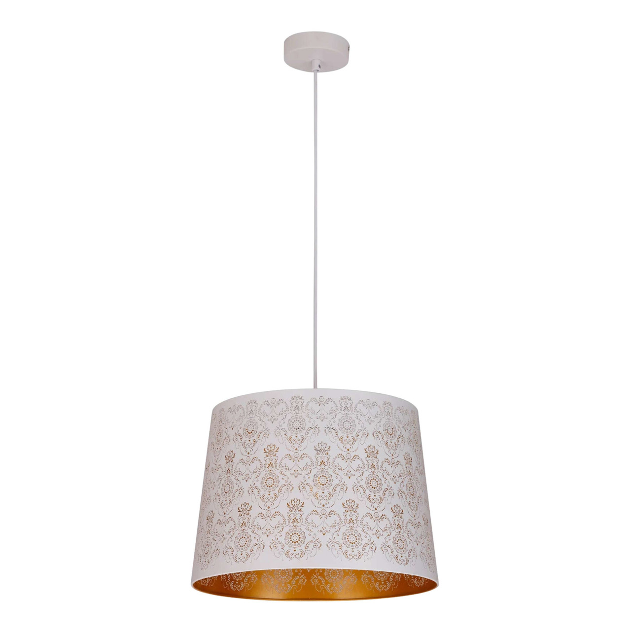 Ipil White Tapered Laser Cut Pendant - Victorian Flower - Zest Lighting