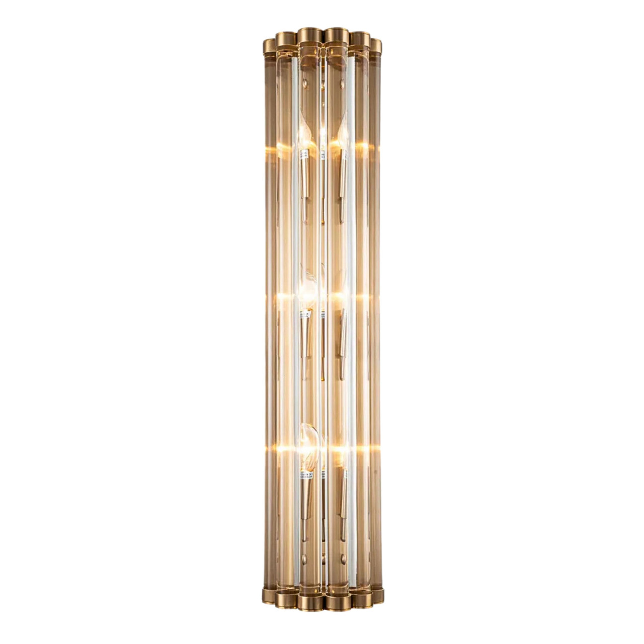 Koa Brass Vertical Glass Rods Wall Light - Zest Lighting