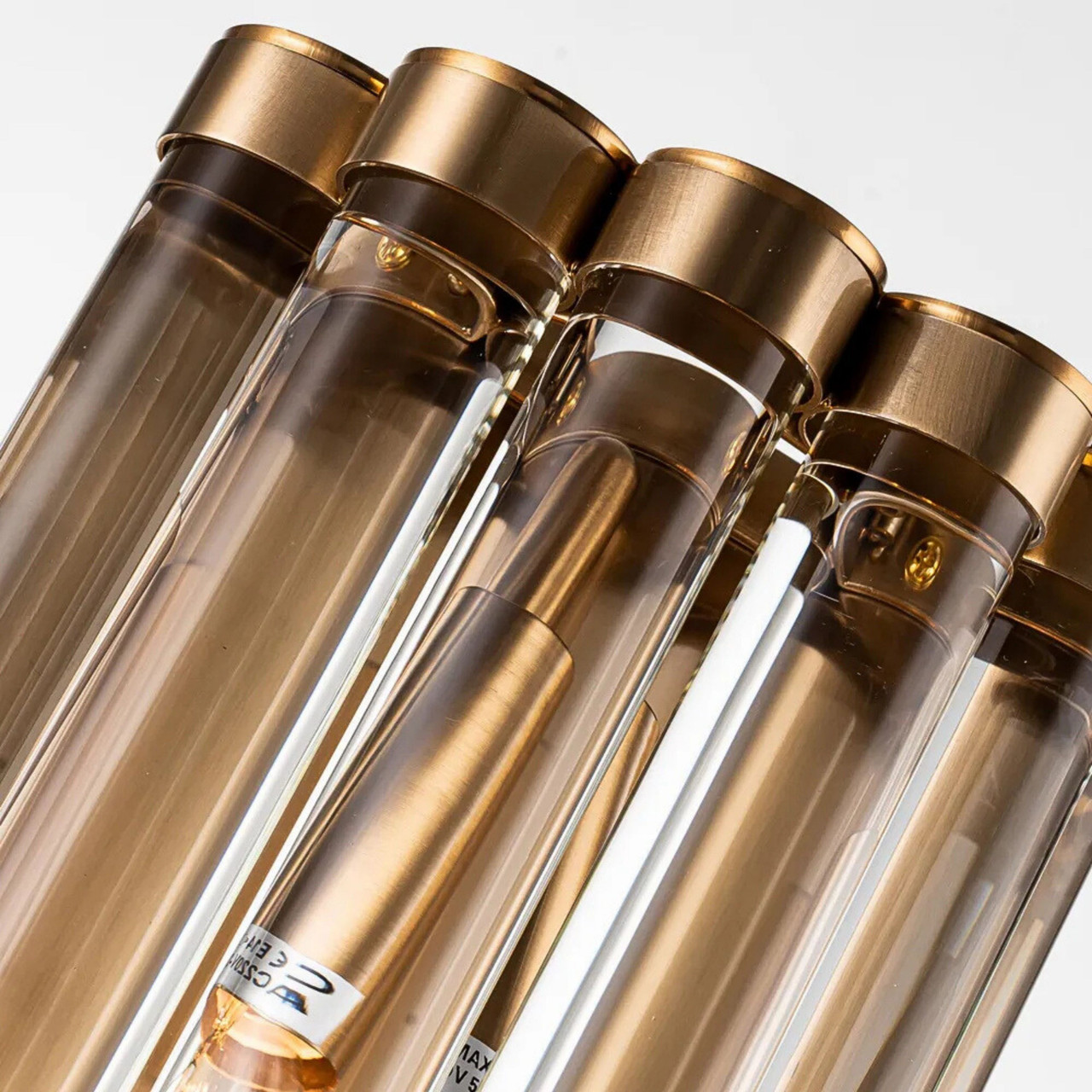 Koa Brass Vertical Glass Rods Wall Light - Zest Lighting