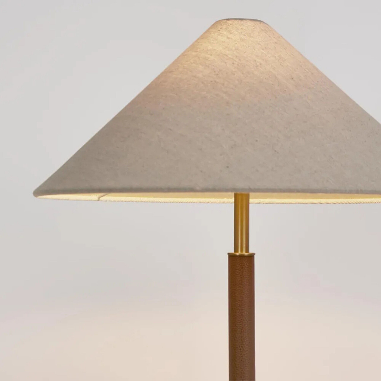 Hope Antique Brass Leather Wrap Statement Table Lamp - Zest Lighting