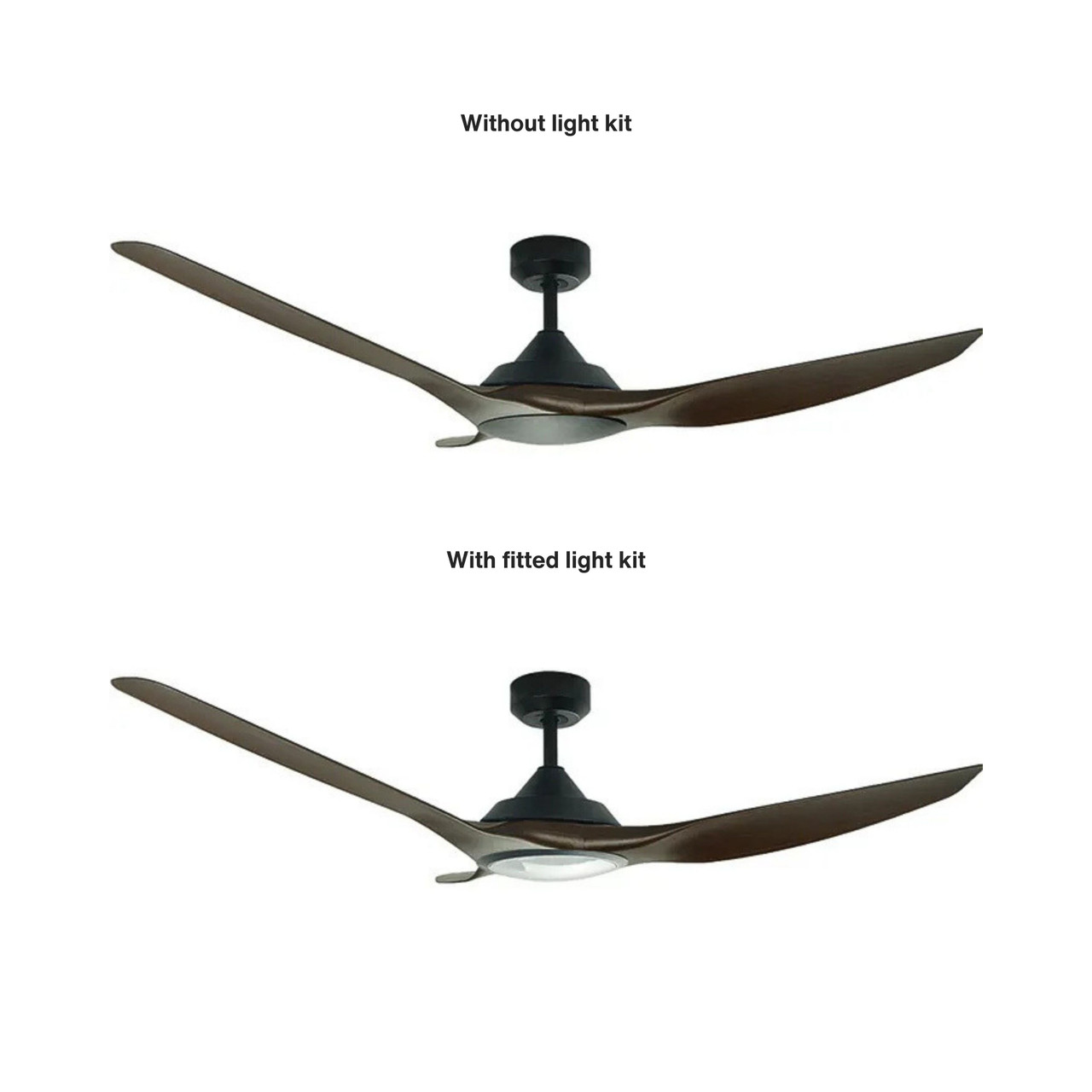 Raven RWS 46" Smart DC Ceiling Fan - Black & Walnut - Zest Lighting