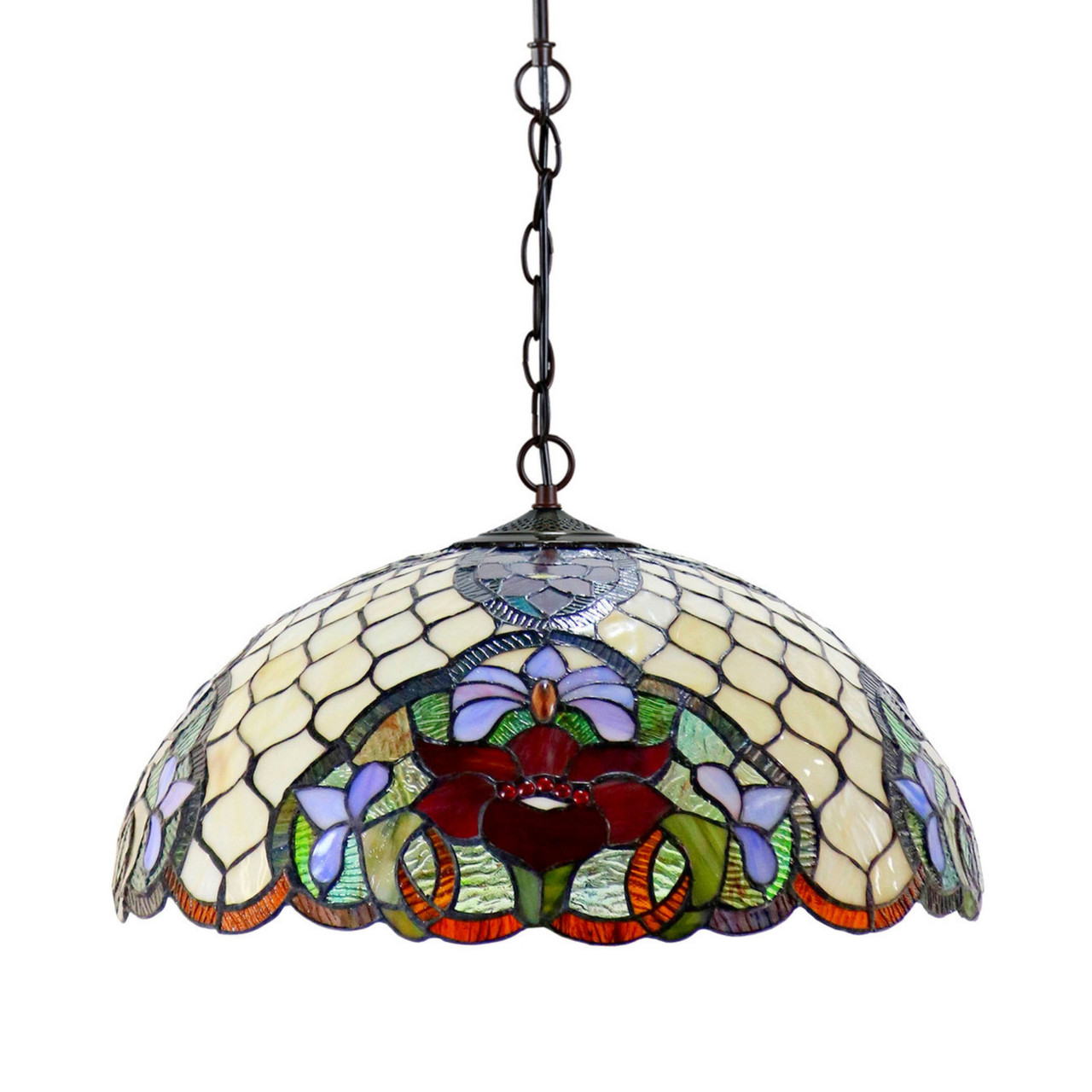 Alicia Wide Dome Tiffany Pendant Light - Zest Lighting