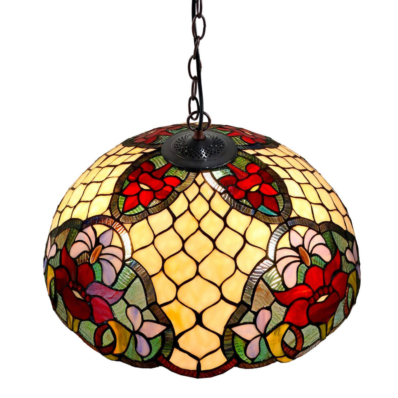 Alicia Wide Dome Tiffany Pendant Light - Zest Lighting