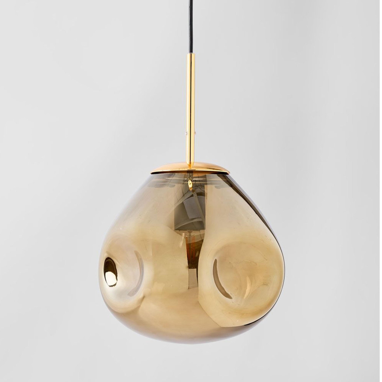 Villamontes Gold Dimpled Glass Pendant Light - Zest Lighting