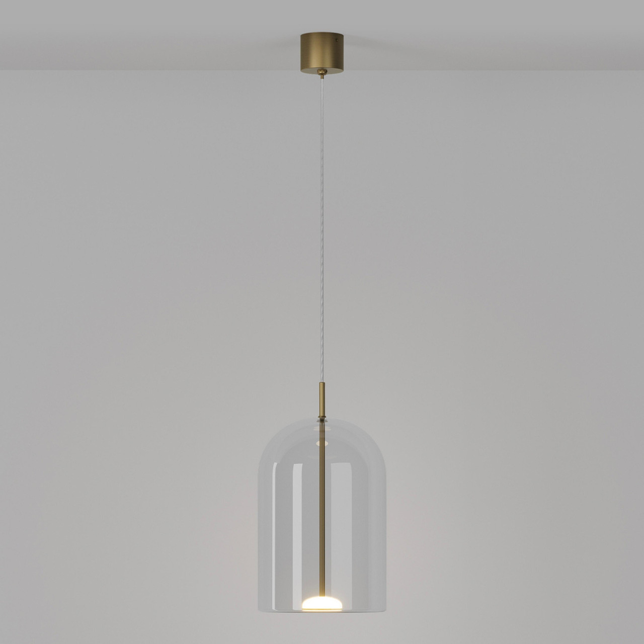 Elong Air Clear Glass Old Brass Pendant Light - Zest Lighting