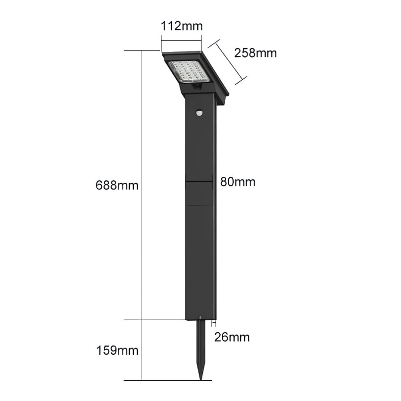 Nera Black Bollard Light with Motion Sensor - Zest Lighting