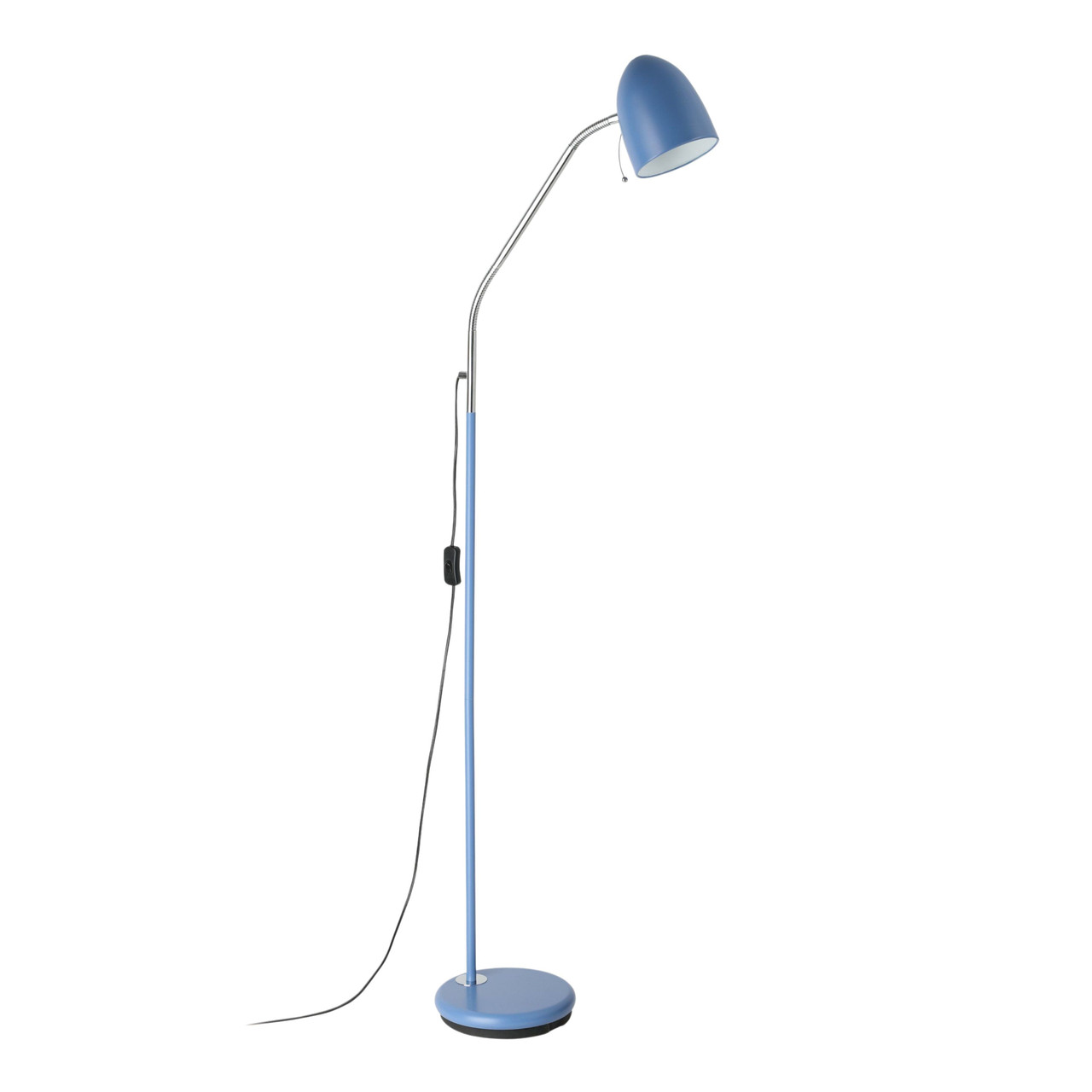 Lara Pastel Light Blue Steel Cone Shade Angled Floor Lamp - Zest Lighting