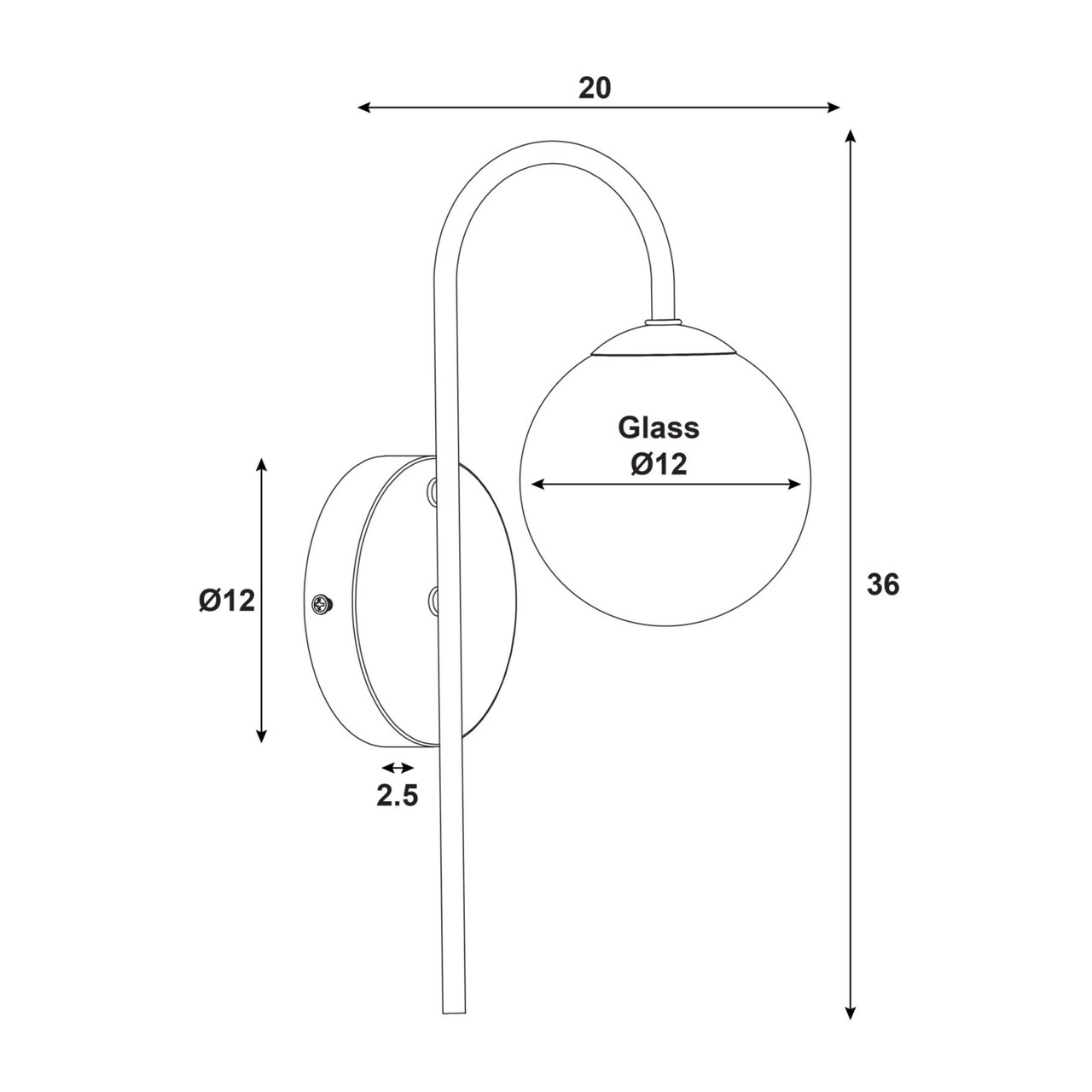 Evans Satin Brass Modern Arched Wall Light - Zest Lighting