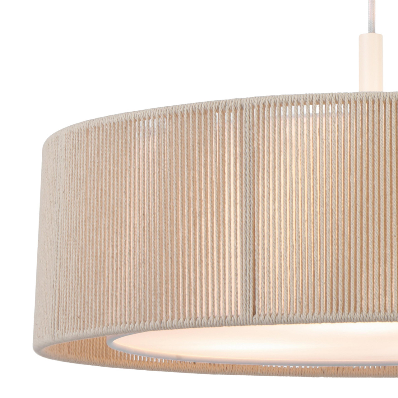 Chios Natural Braided String Drum Pendant Light - Zest Lighting