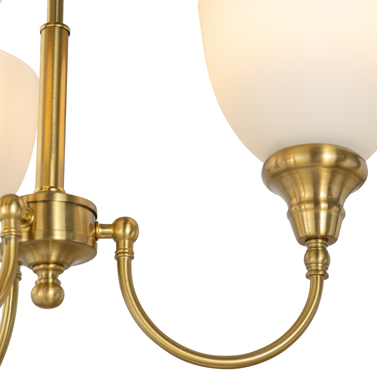 Benson 3 Light Satin Brass Pendant Chandelier - Zest Lighting