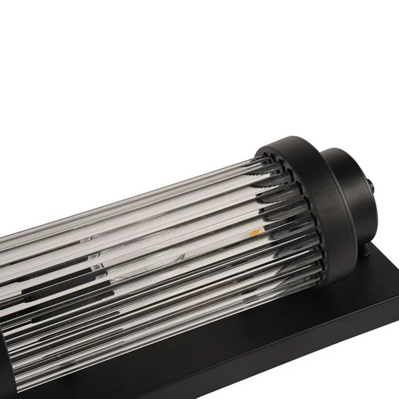 Catalea Black Clear Glass Rod Wall Light - Zest Lighting
