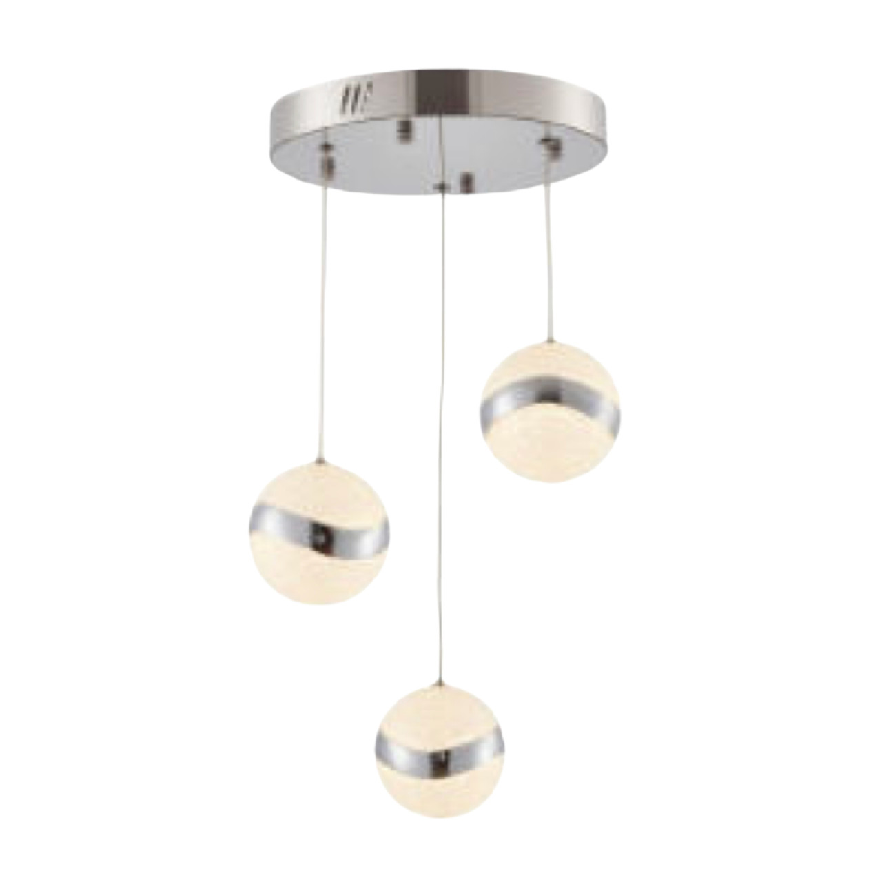Risa 3 Light Crystal Acrylic CCT LED Cluster Round Pendant - Zest Lighting