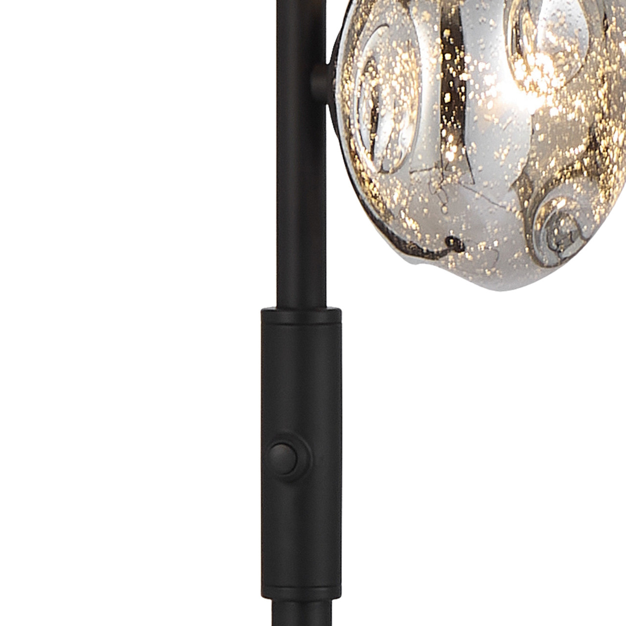 Varlin 5 Light Matt Black Mirror Glass Floor Lamp - Zest Lighting