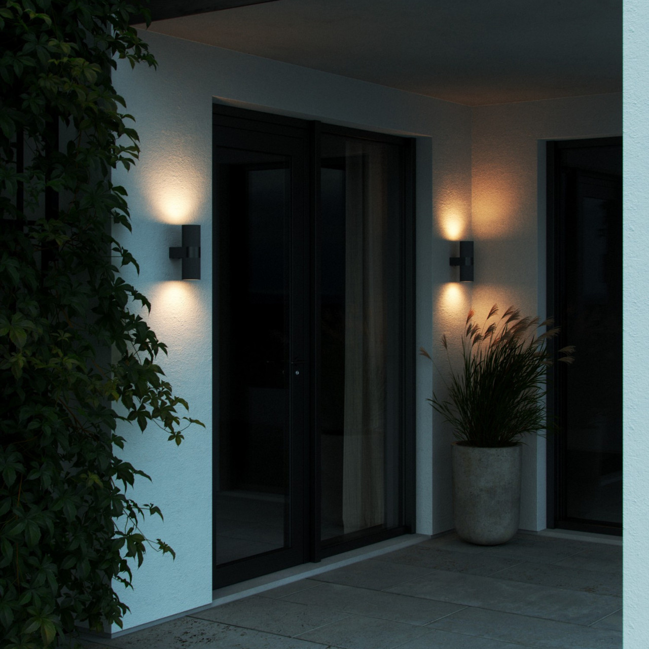 Kyklop IP54 Rippled Metal Wall Light - Black - Zest Lighting