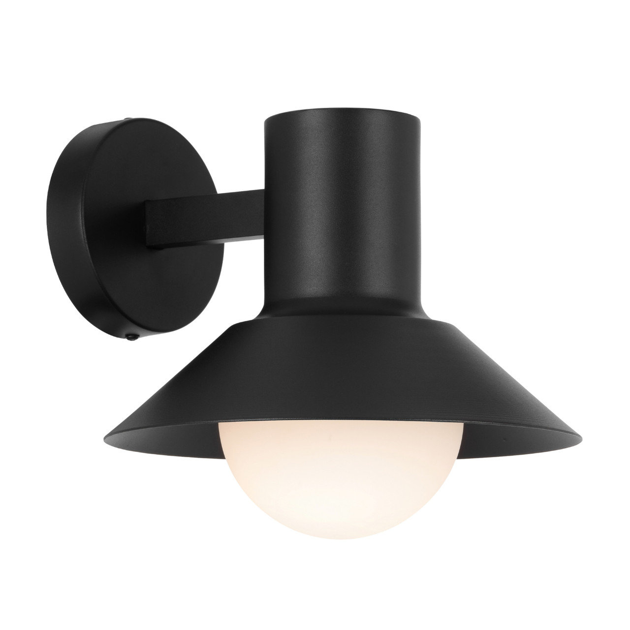Vendrell IP44 Flared Shade Minimalist Wall Light - Black - Zest Lighting