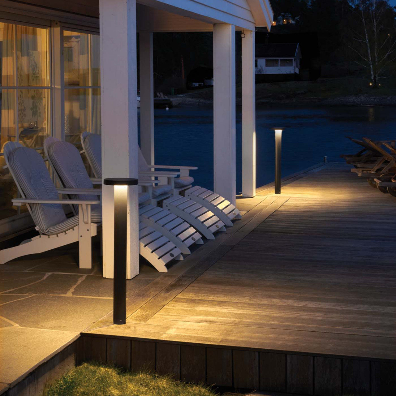 Borg IP65 Dimmable LED Bollard Light - Satin Graphite - Zest Lighting