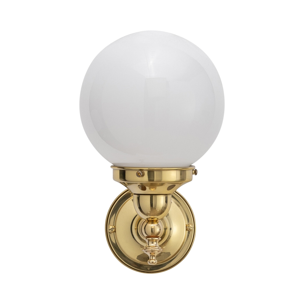 Koscina Round Opal Glass Wall Light - Polished Brass - Zest Lighting