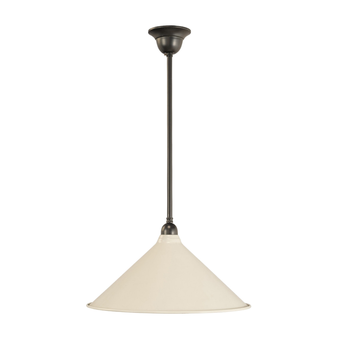 Edwardian Patina Metal Cone Rod Pendant - White - Zest Lighting