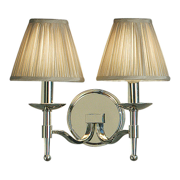 Stanford 2 Light Nickel Wall Lamp by Viore Design