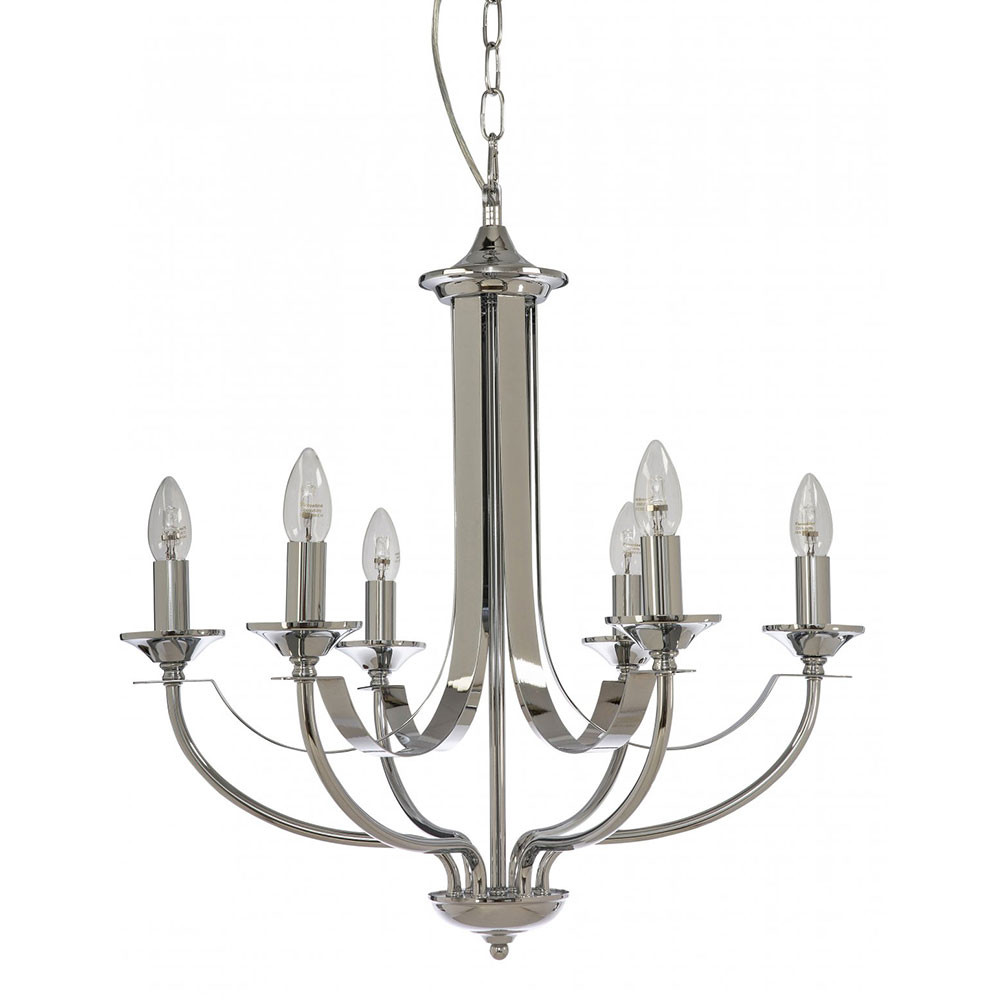 Cannes 6 Light Chrome Chandelier - Zest Lighting
