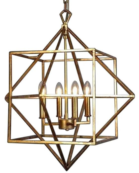 Brayden Geometric Brass Pendant Light - Zest Lighting