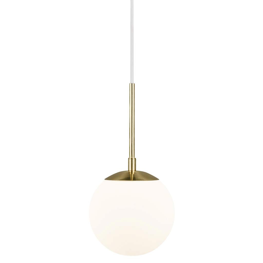 Opal Pendant Light Luna Opal Glass Small Pendant In Antique Brass