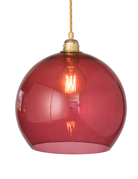 Rowan Dome Ruby Glass Pendant Light - Zest Lighting