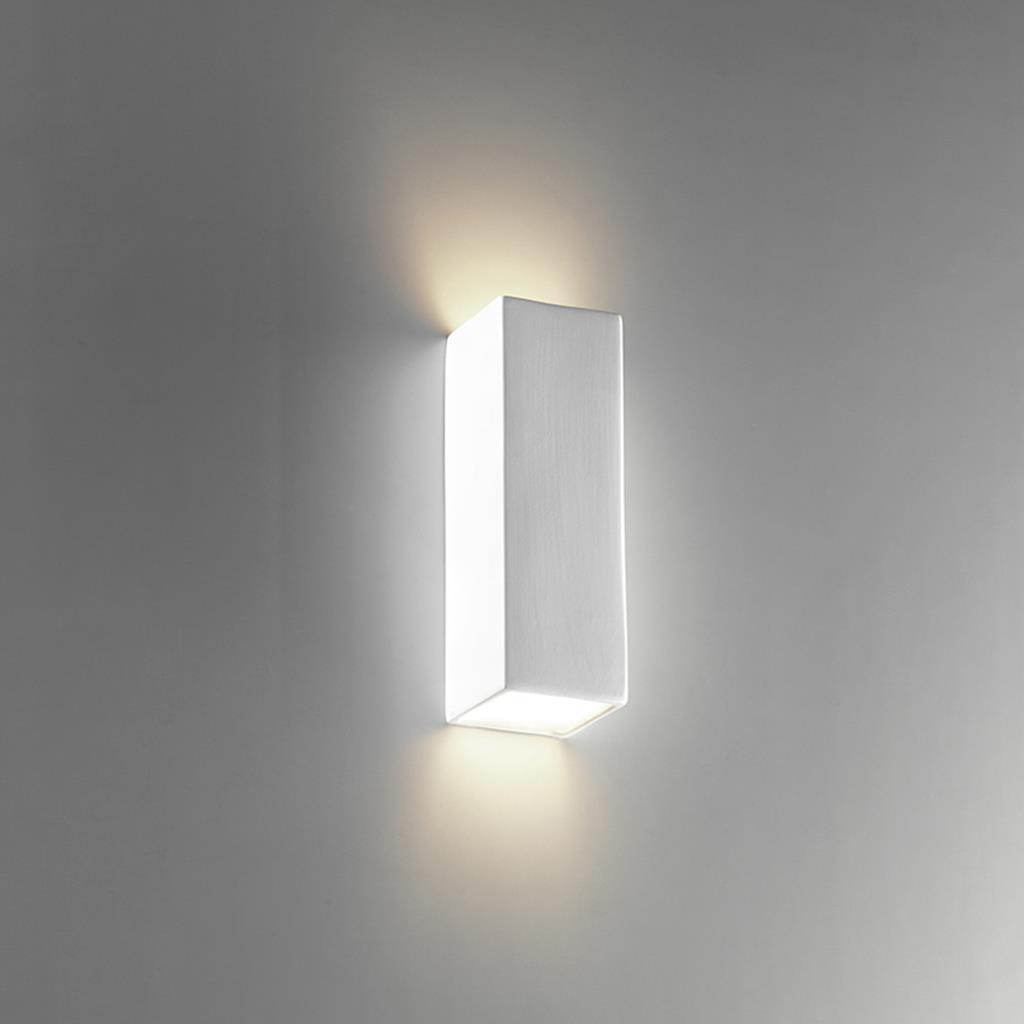 Raw Ceramic Long Box Two Way Wall Light - Zest Lighting