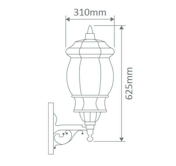 Vienna Large Green Upward Wall Light - Zest Lighting