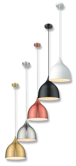 Jade Matt Black Metallic Pendant Light - Zest Lighting