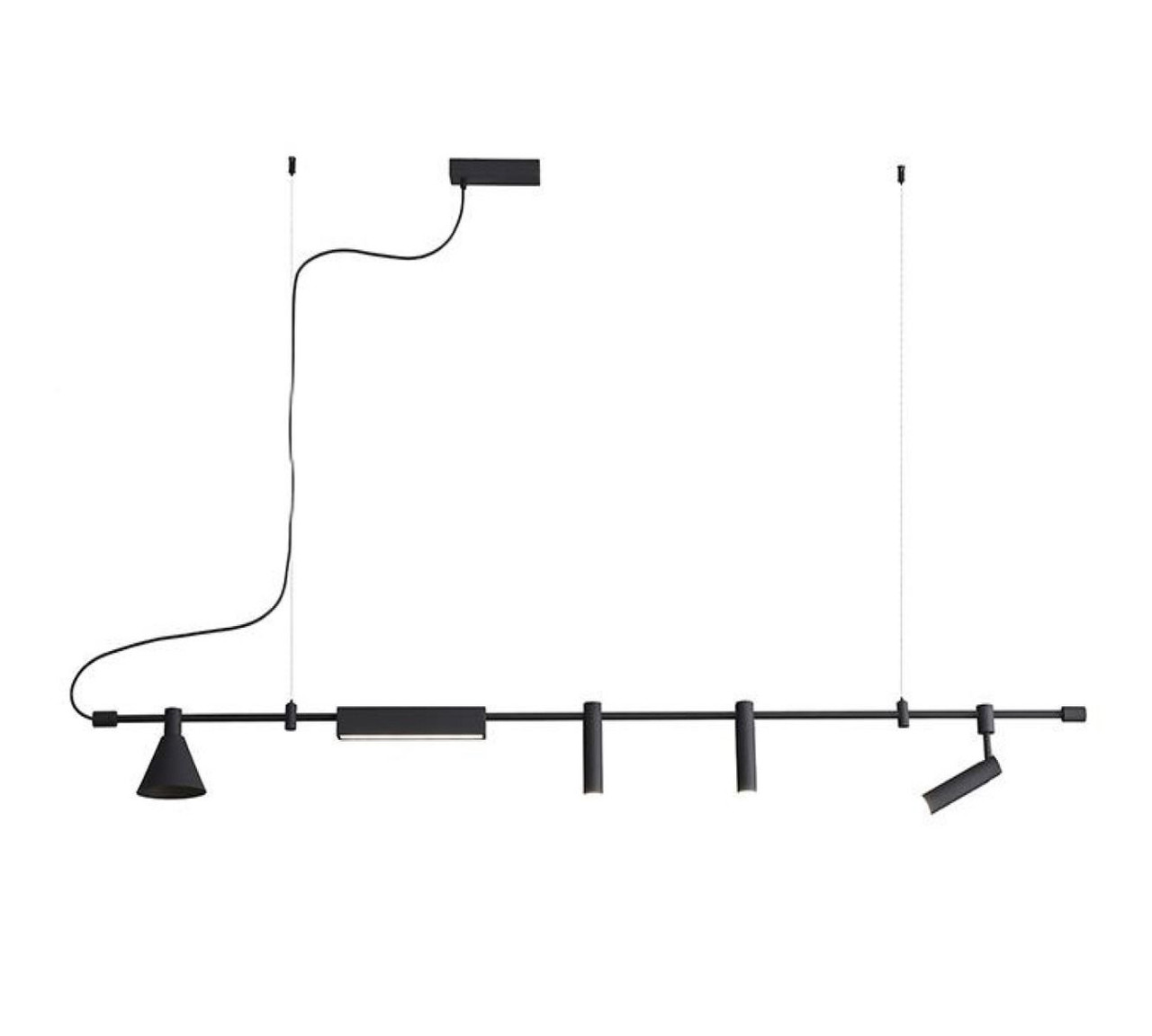 Barrel Black Metal Multispot LED Pendant Light - Zest Lighting