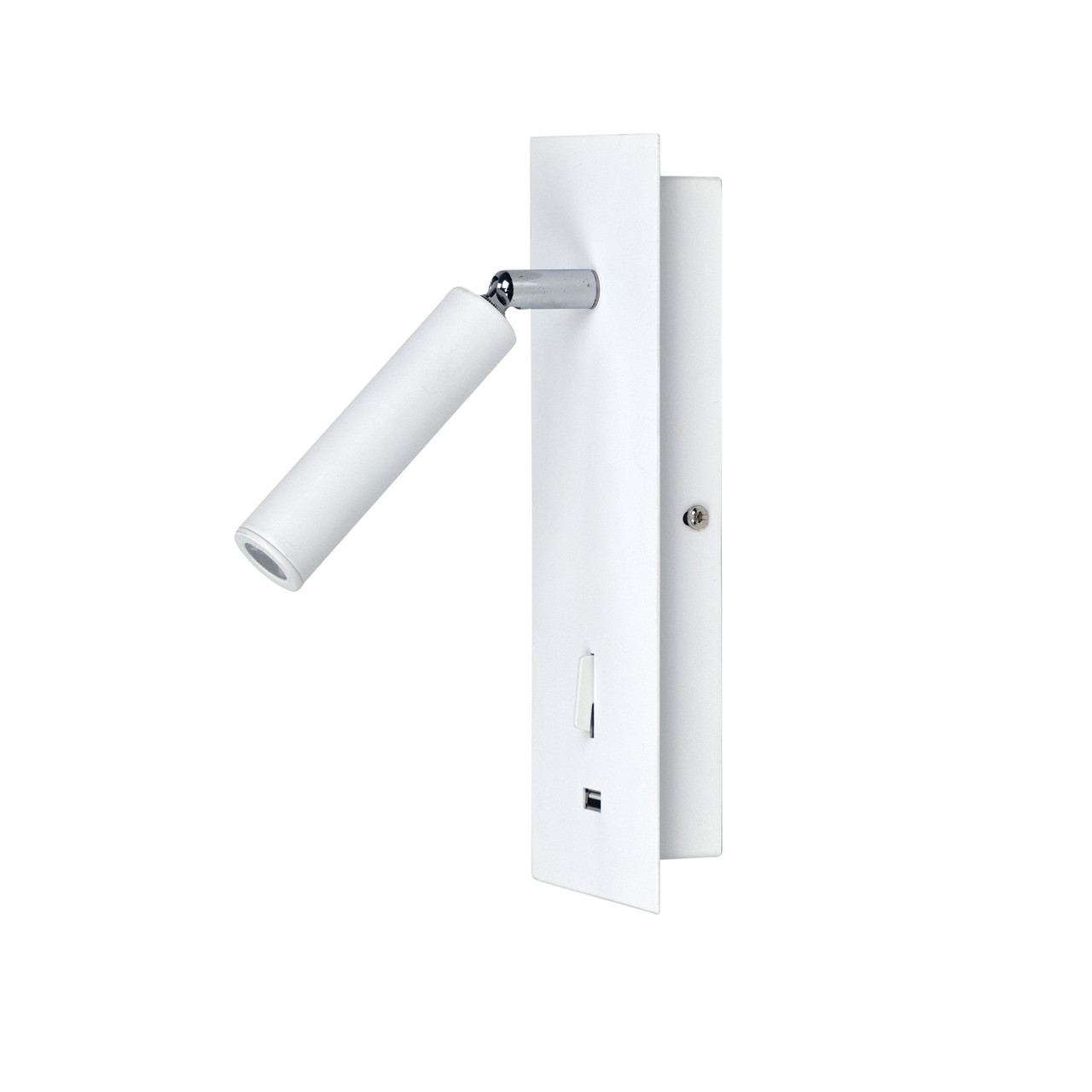 Oden White LED Wall Light with Switch and USB Port - Zest Lighting