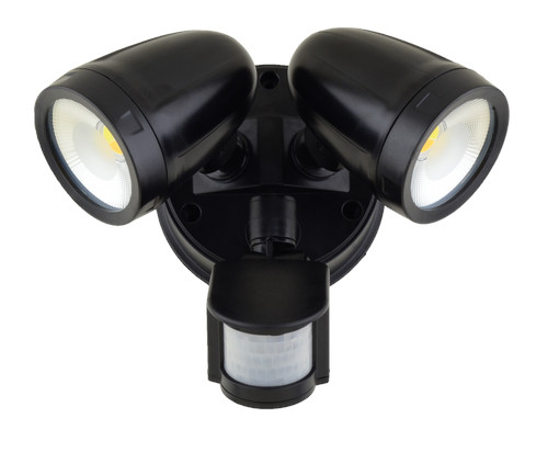 Vaccus Black Double Spotlight with Sensor - Zest Lighting