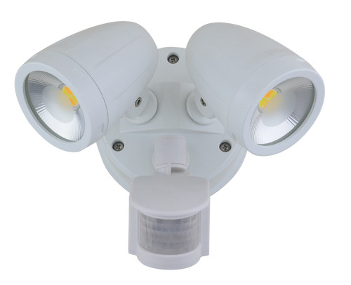 Vaccus White Double Spotlight with Sensor - Zest Lighting