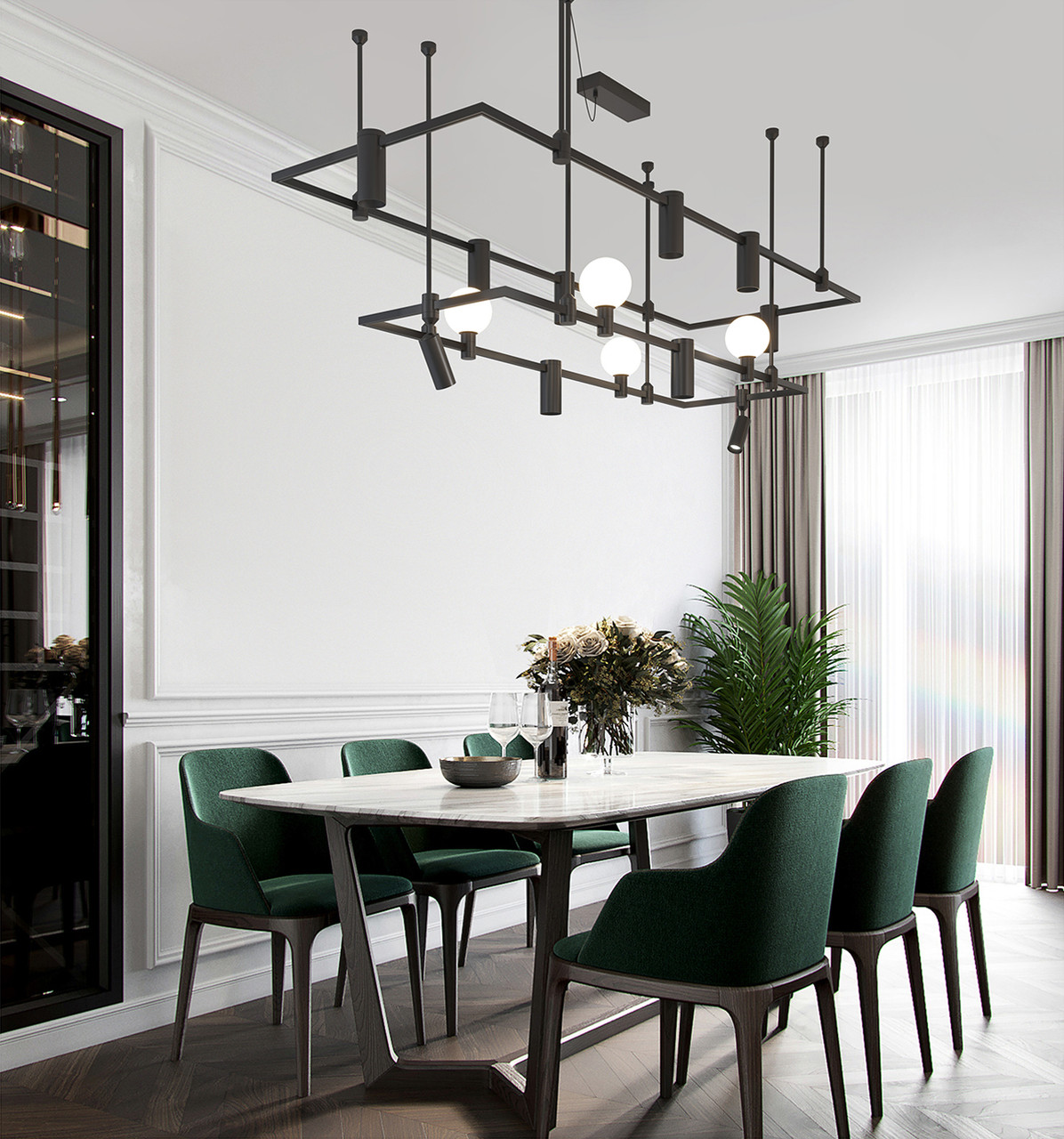 Two Tier Rectangle Modular Suspended Light System FZ004 - Zest Lighting